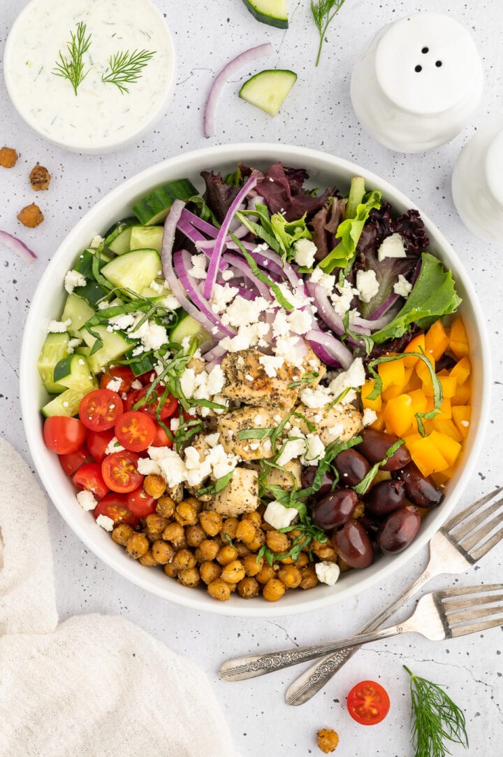 Mediterranean Power Bowls with Garlic Chicken (Grain-Free) — Foodborne ...